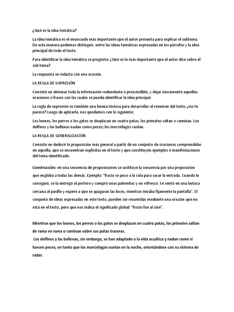 Qué Es La Idea Temática | PDF | Proposición | Ciencia cognitiva