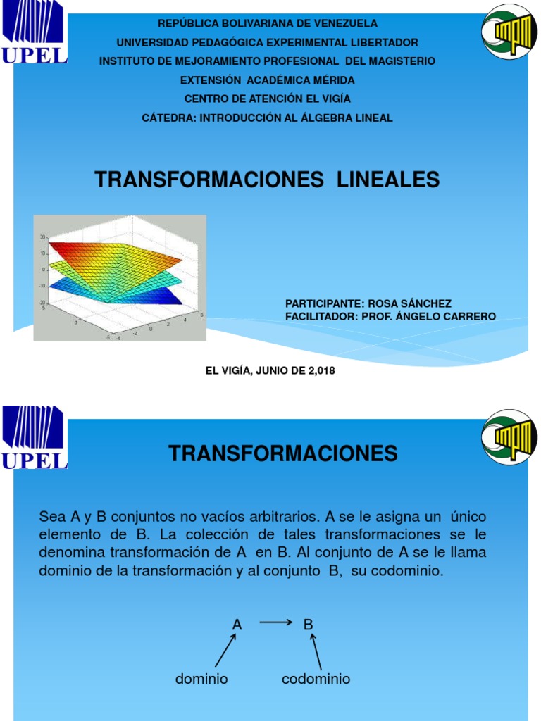Transformaciones Lineales | Descargar gratis PDF | Mapa lineal | Función (Matemáticas)
