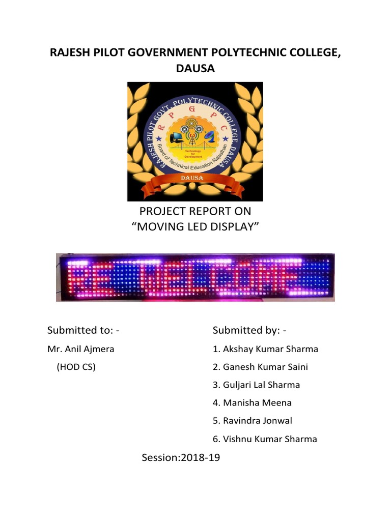 Rajesh Pilot Government Polytechnic College, Dausa: Project Report On ...