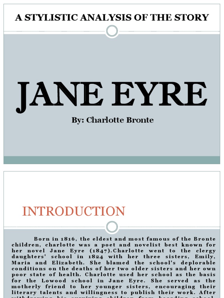 Stylistic Analysis of Jane Eyre | PDF | Jane Eyre | Verb
