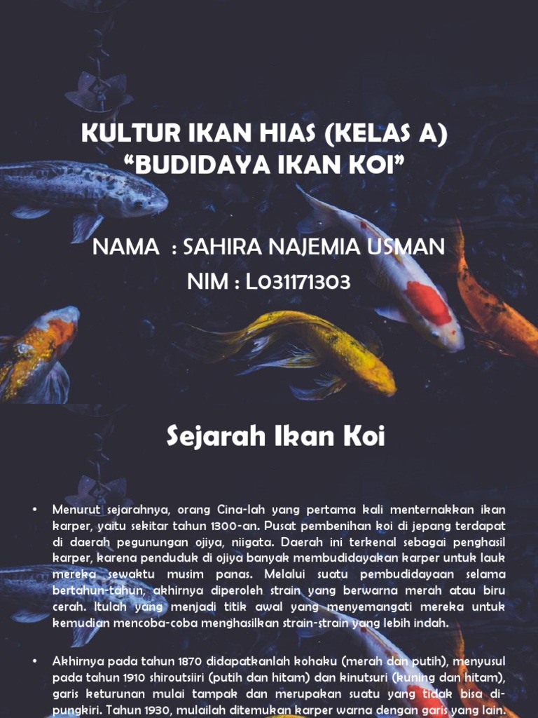 Kultur Ikan Hias Sahira (Ikan Koi) | PDF