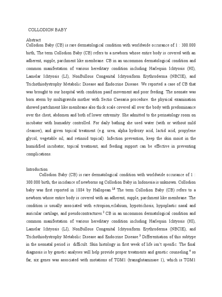 Management of a Rare Case of Collodion Baby in an Indonesian Hospital ...