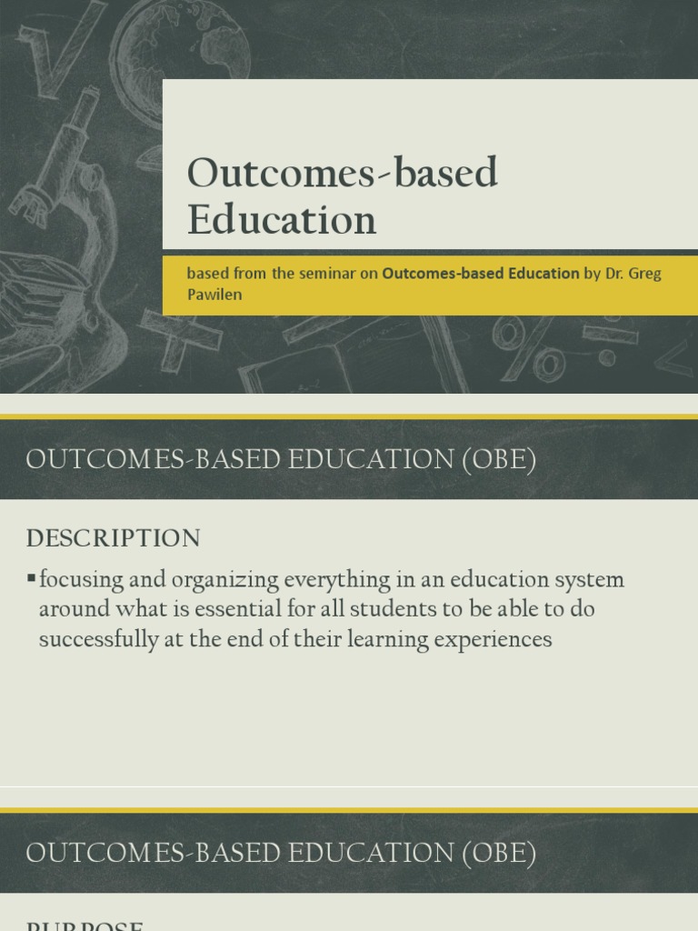 Outcomes-Based Education: Based From The Seminar On Outcomes-Based ...