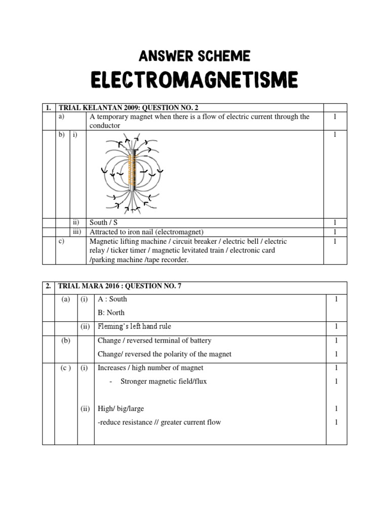 Electromagnetism Exam Questions & Answers | PDF | Transformer | Inductor