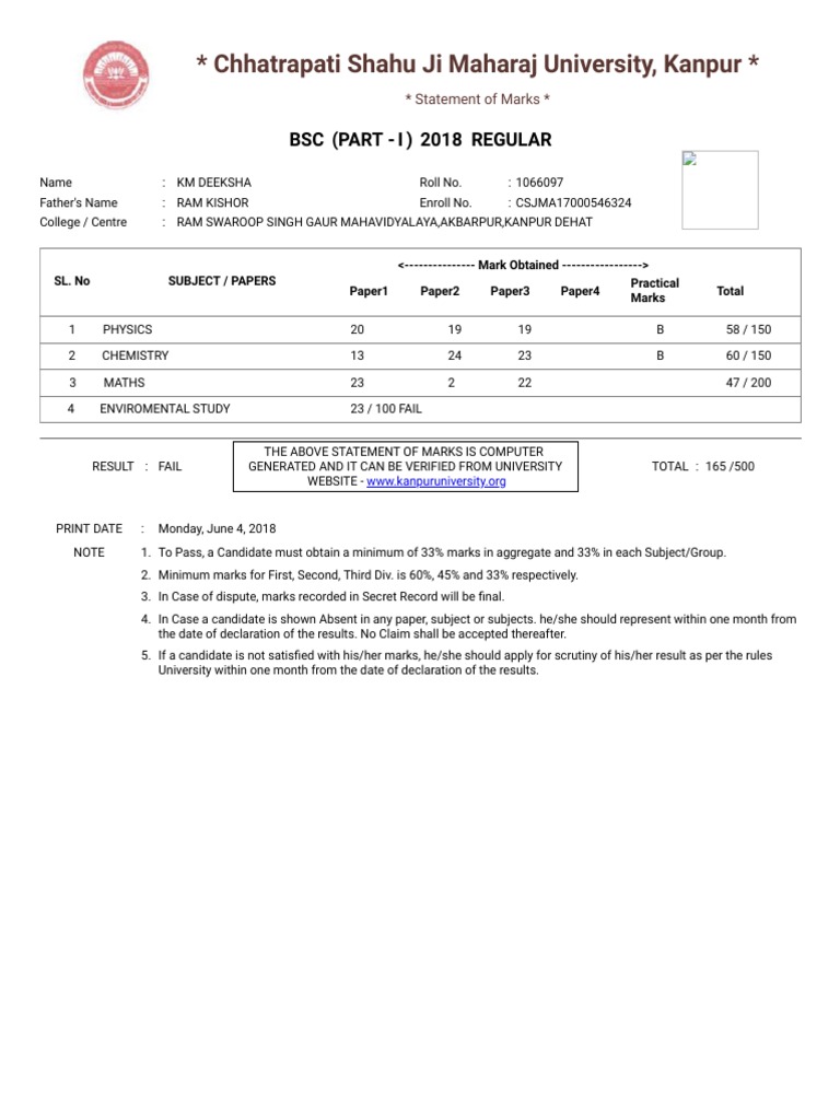 Chhatrapati Shahu Ji Maharaj University, Kanpur PDF | PDF | Government