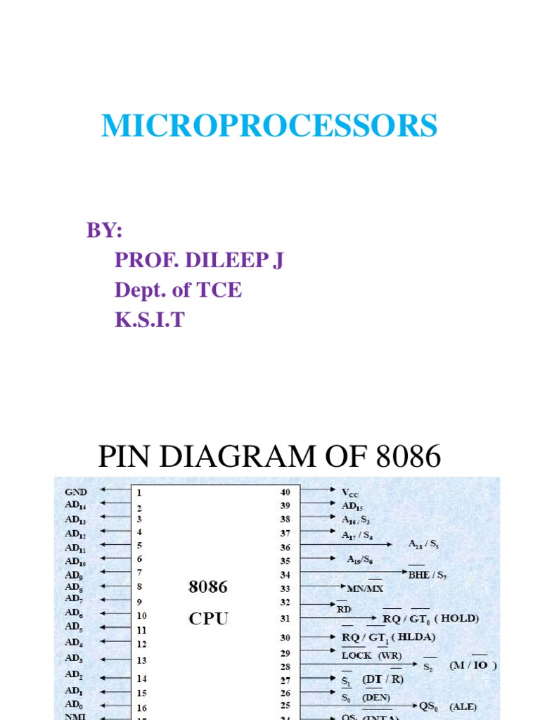 Microprocessors: BY: Prof. Dileep J Dept. of TCE K.S.I.T | PDF | Input/Output | Central ...