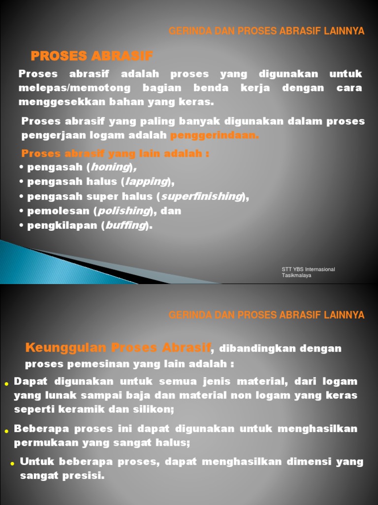 Proses dan Material Grinding Abrasif | PDF