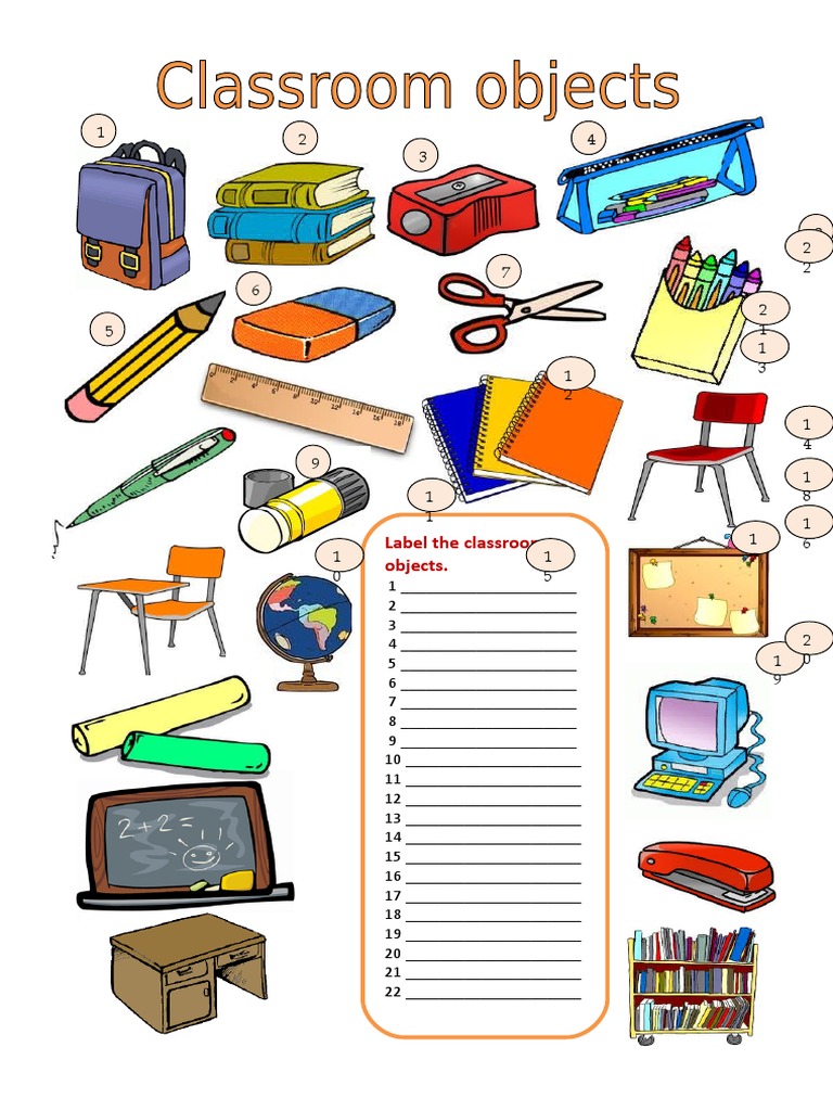 Labeling Classroom Objects Worksheet Pdf 0846