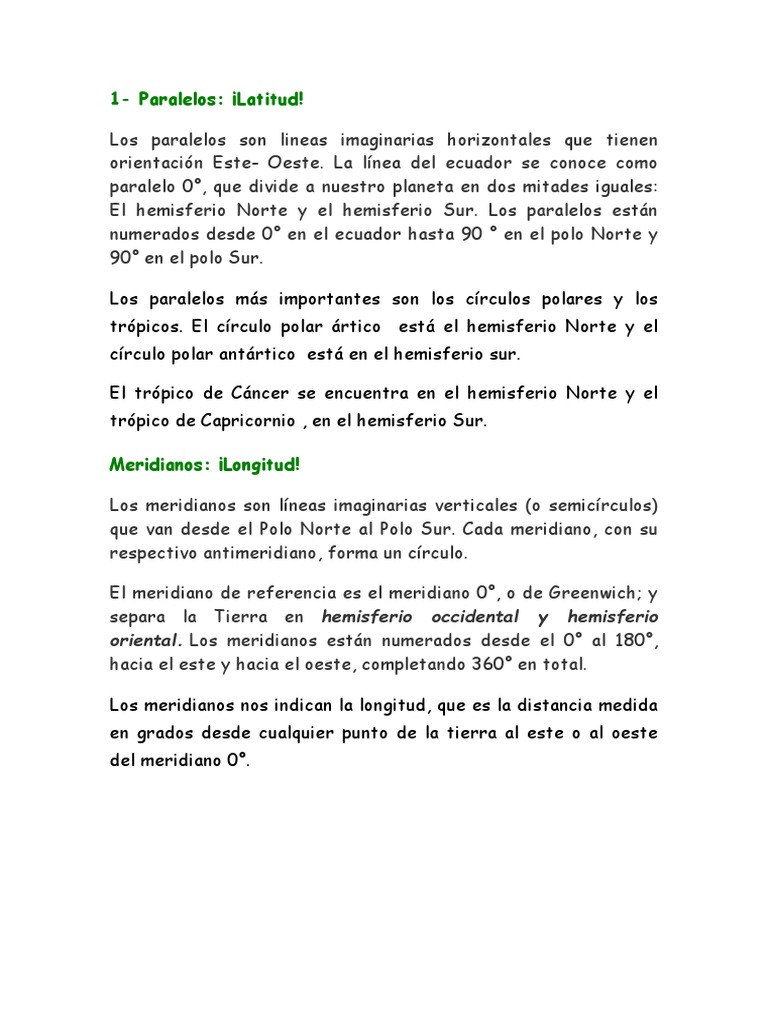Definicion Paralelo y Meridiano | PDF