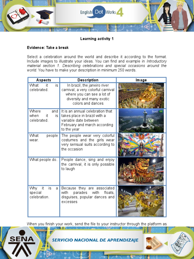 A Vibrant Description of Brazil's Colorful Carnival Celebration | PDF