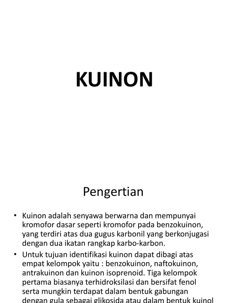 Struktur dan Sifat Kuinon dalam Kimia | PDF | Griya & Taman | Sains ...