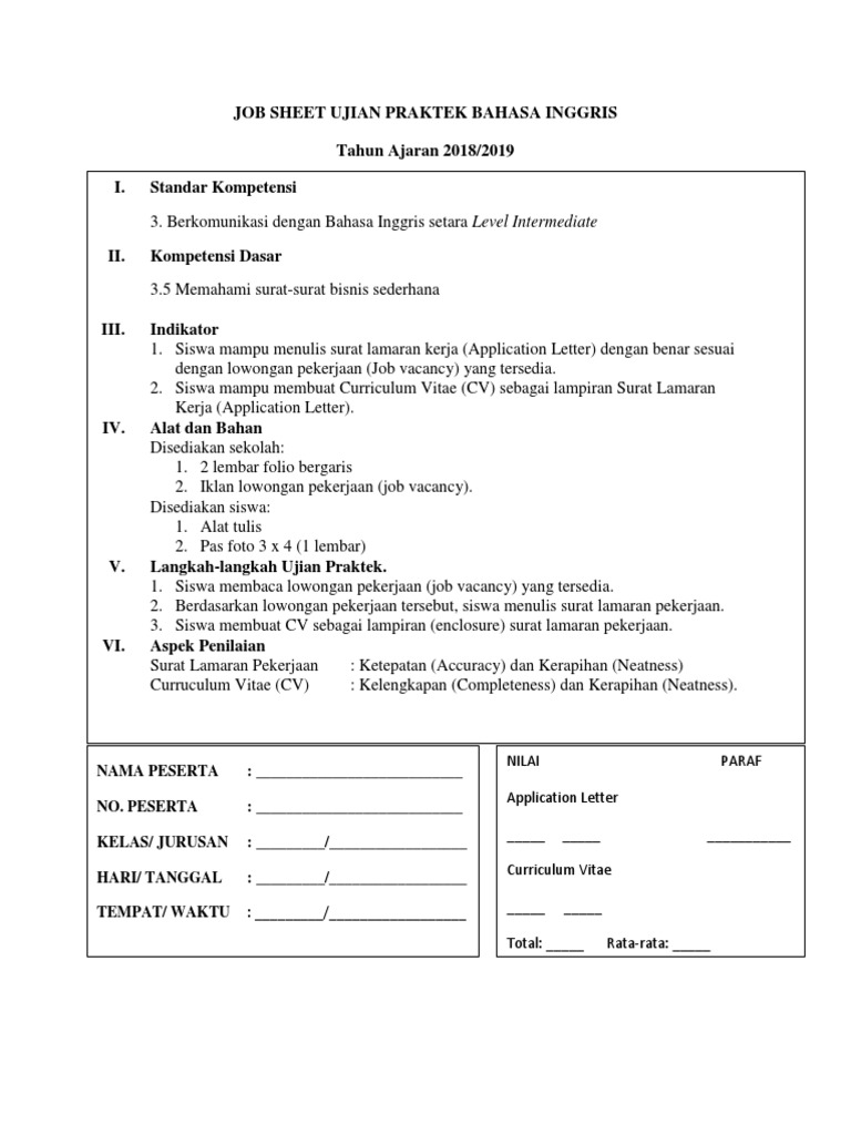 Petunjuk Teknis Ujian Praktek Bahasa Inggris | PDF
