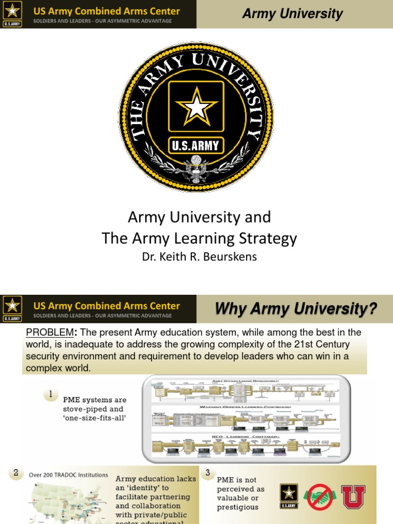Army University and The Army Learning Strategy: Dr. Keith R. Beurskens ...