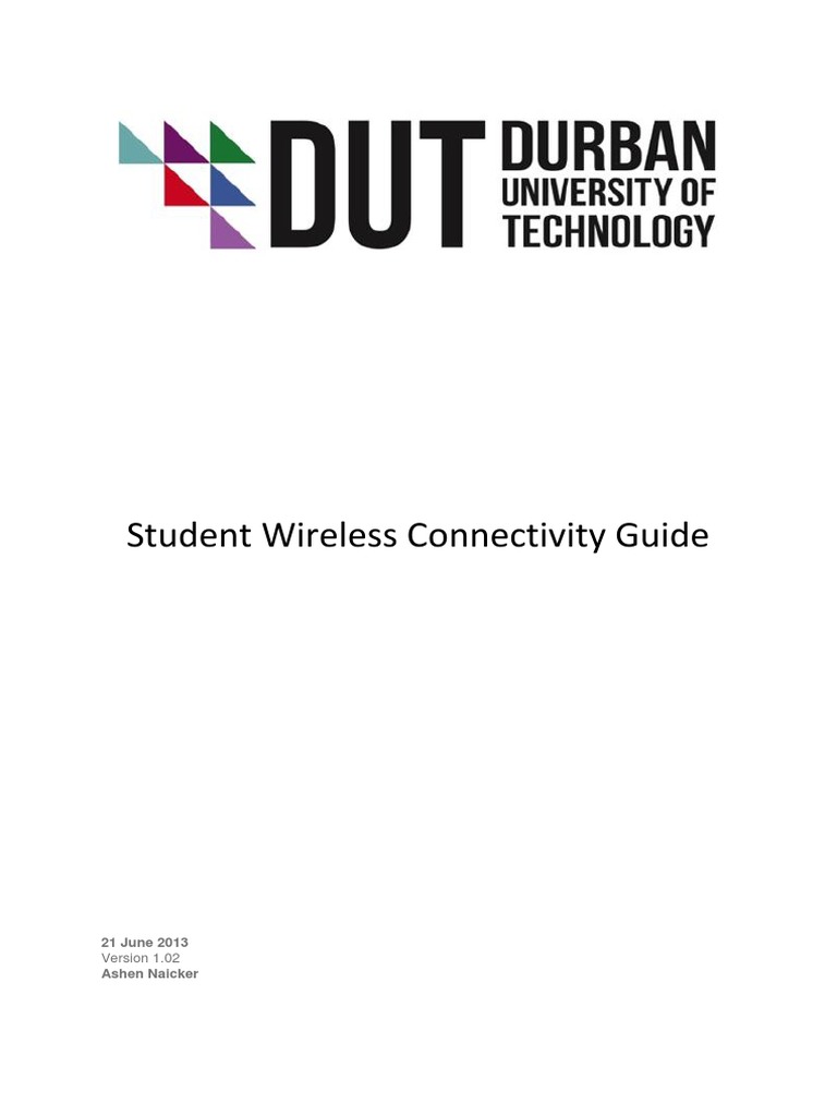 DUT Student WiFi Connection Guide | PDF | Authentication | Computer Network