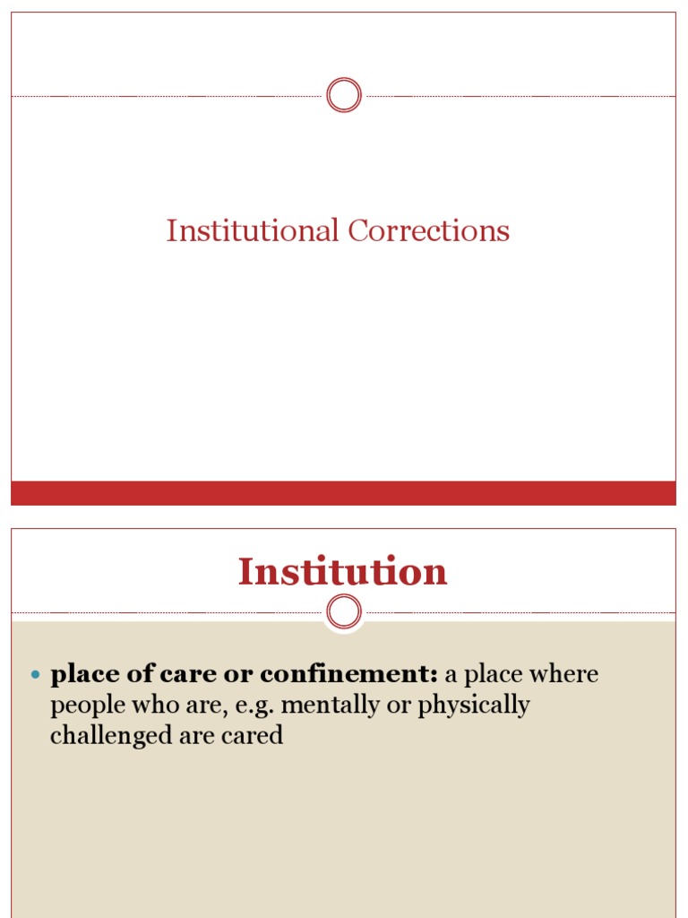 Institutional Corrections | PDF | Rehabilitation (Penology) | Prison