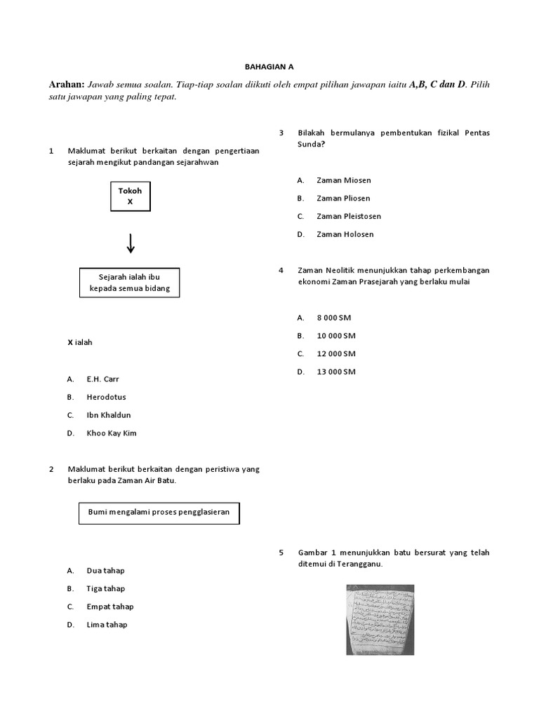 Soalan Ujian Sej Ting 3 Mac. Terkini | PDF