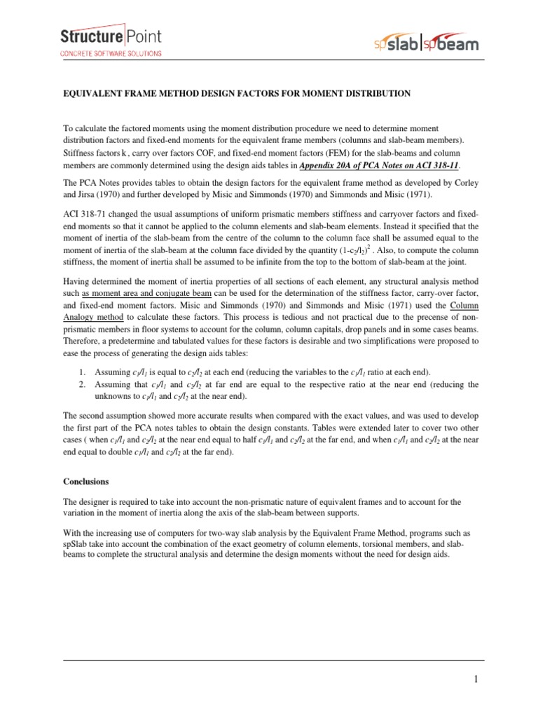 Slab Beam Moment Distribution Design Factors | PDF | Structural ...