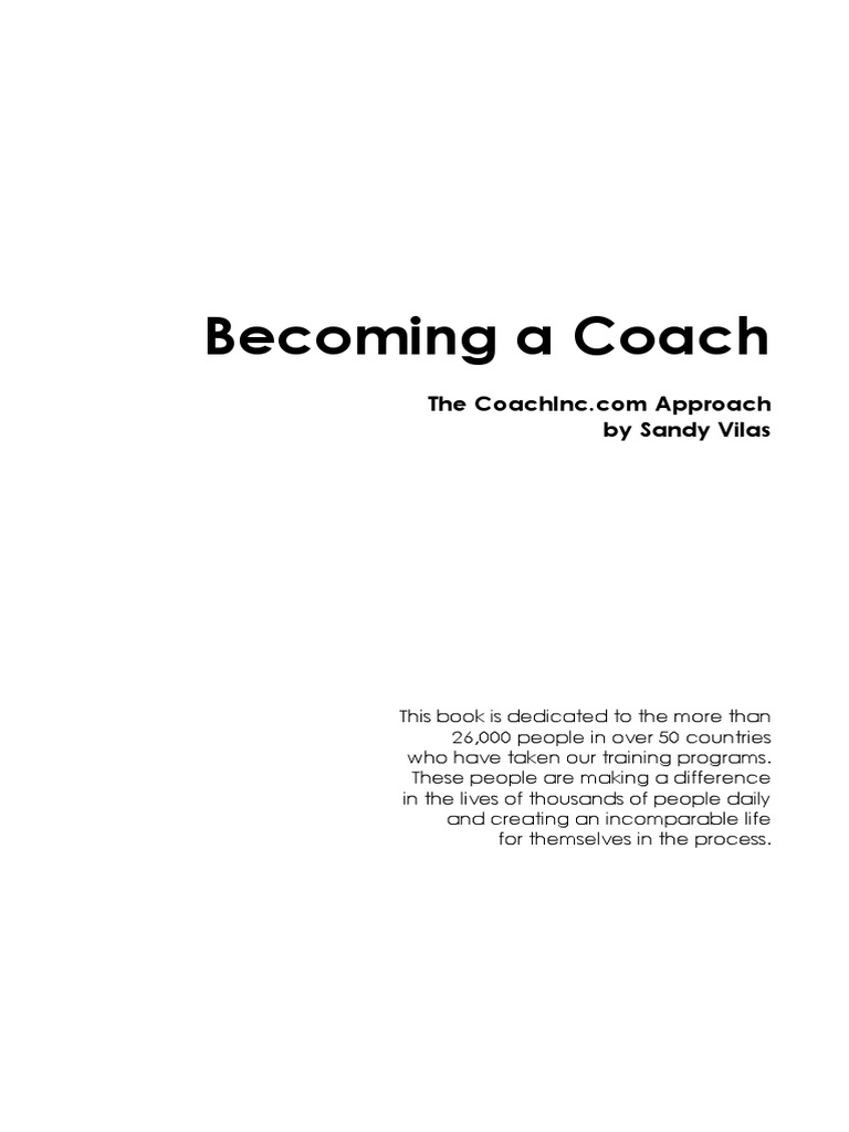 Becoming A Coach Book PDF | PDF | Curriculum | Confidentiality