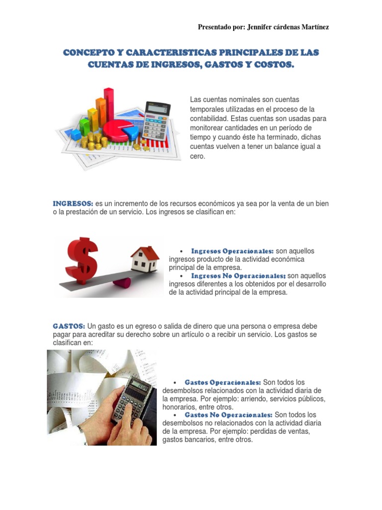Concepto y Caracteristicas Principales de Las Cuentas de Ingresos | PDF ...