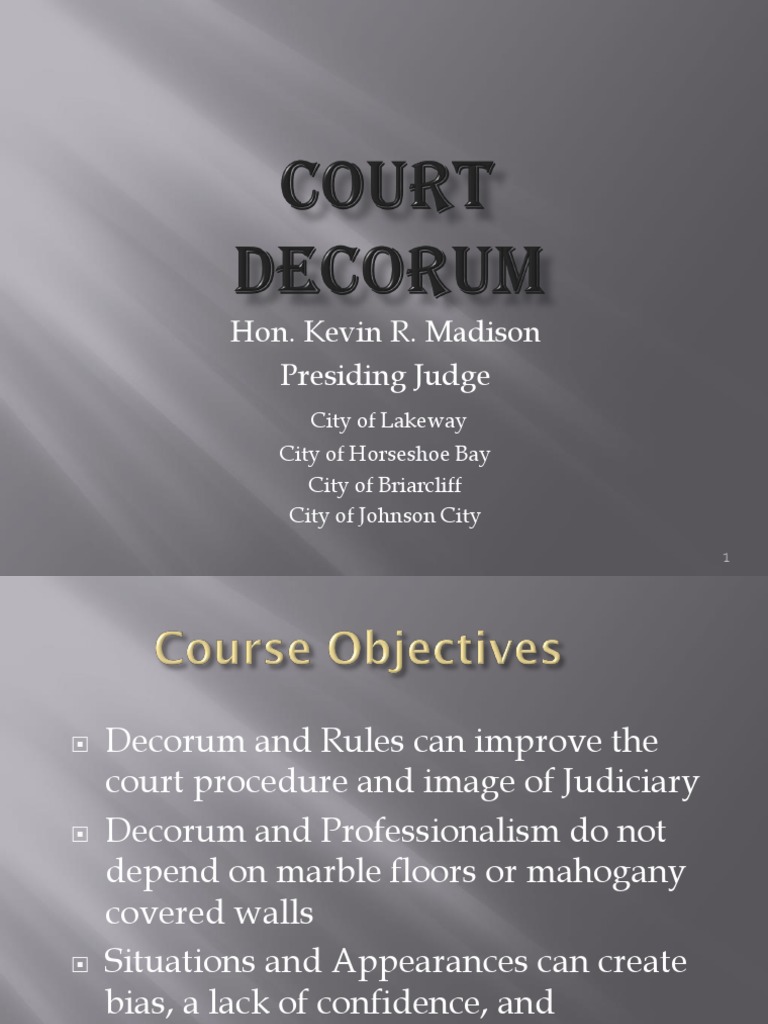 Madison - Court Decorum - PP | PDF | Judge | Judiciaries