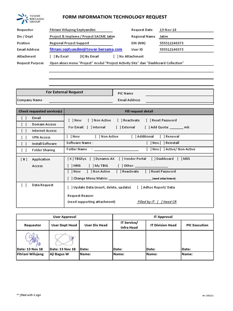 Form Information Technology Request | PDF | Computer Networking | World ...