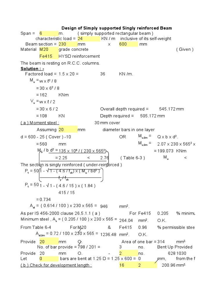Beam Design | PDF | Beam (Structure) | Concrete