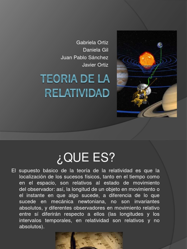 Teoria de La Relatividad | Descargar gratis PDF | Relatividad especial ...