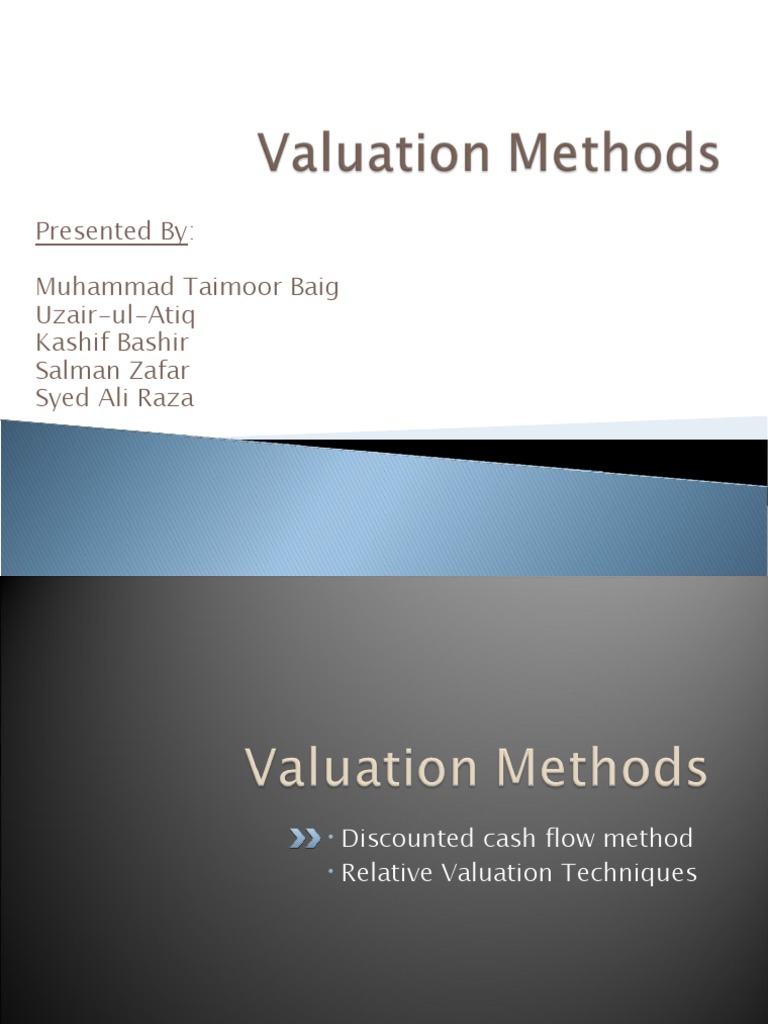 Valuation Methods | PDF | Discounted Cash Flow | Valuation (Finance)