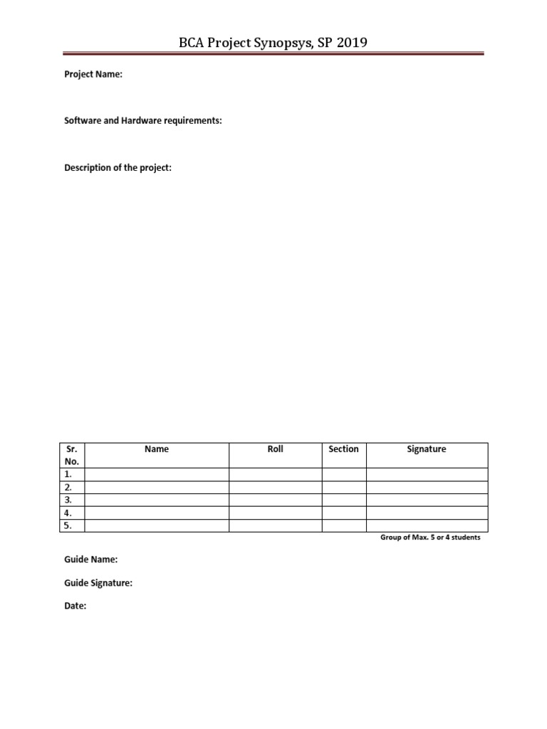 BCA Project Synopsis | PDF