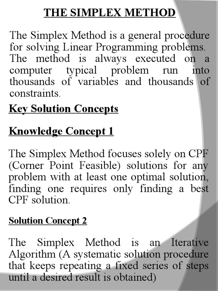Simplex Method | PDF | Mathematical Optimization | Teaching Mathematics