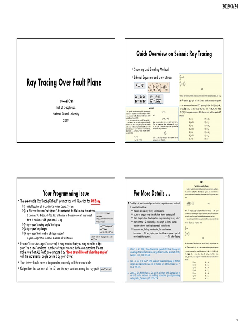 Ray Tracing Over Fault Plane | PDF | Physics | Areas Of Computer Science