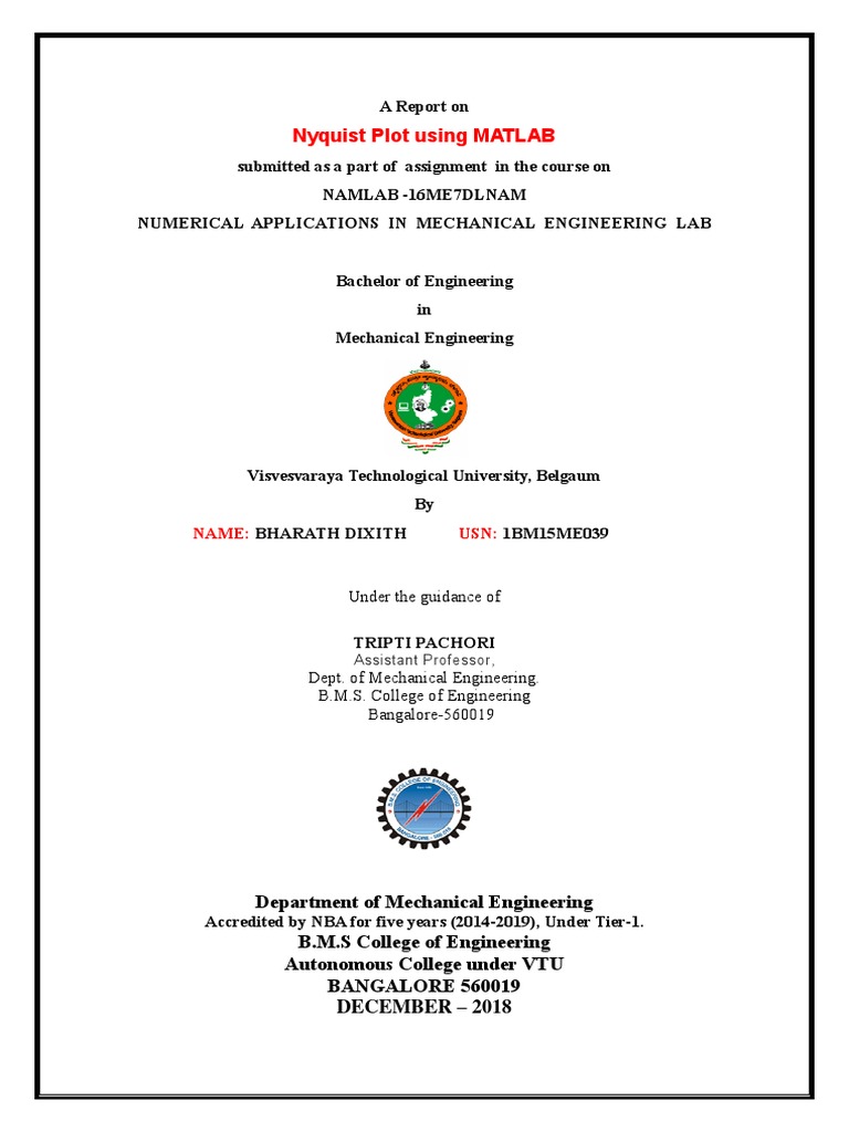 A3 - 1bm15me039 - Nyquist Plot Using Matlab | PDF | Applied Mathematics | Algorithms