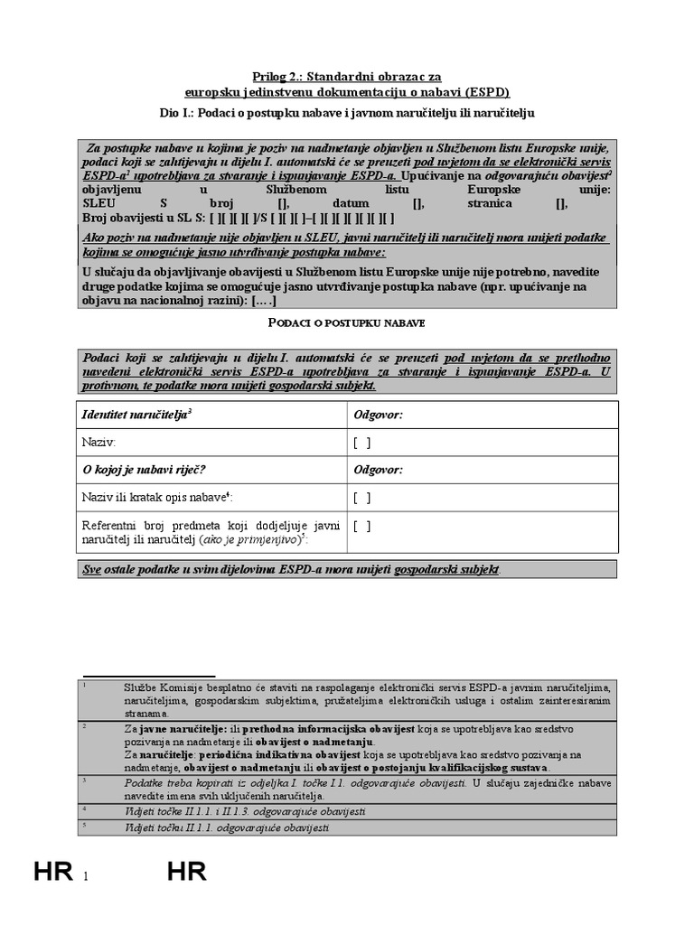 Prilog2 ESPD Obrazac | PDF
