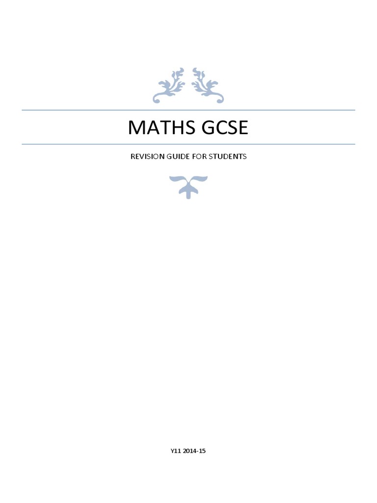Maths Gcse: Revision Guide For Students | PDF | Quadratic Equation ...