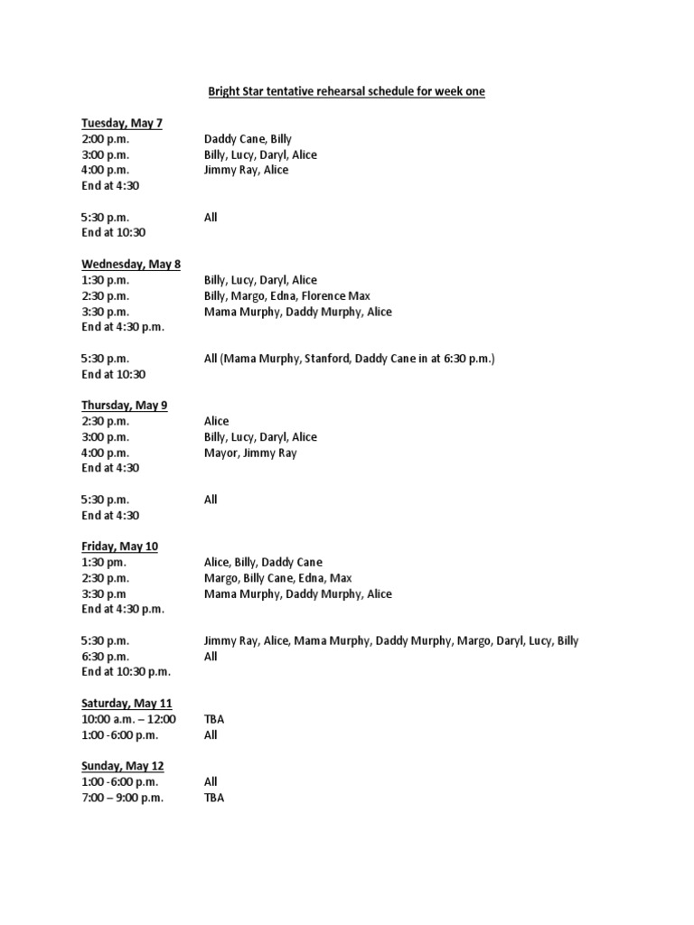 1st Week Breakdown | PDF