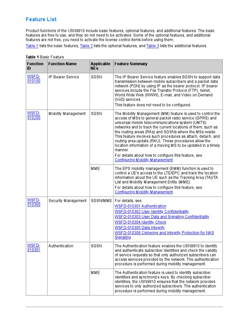 Feature List | PDF | Internet Standards | Computer Network