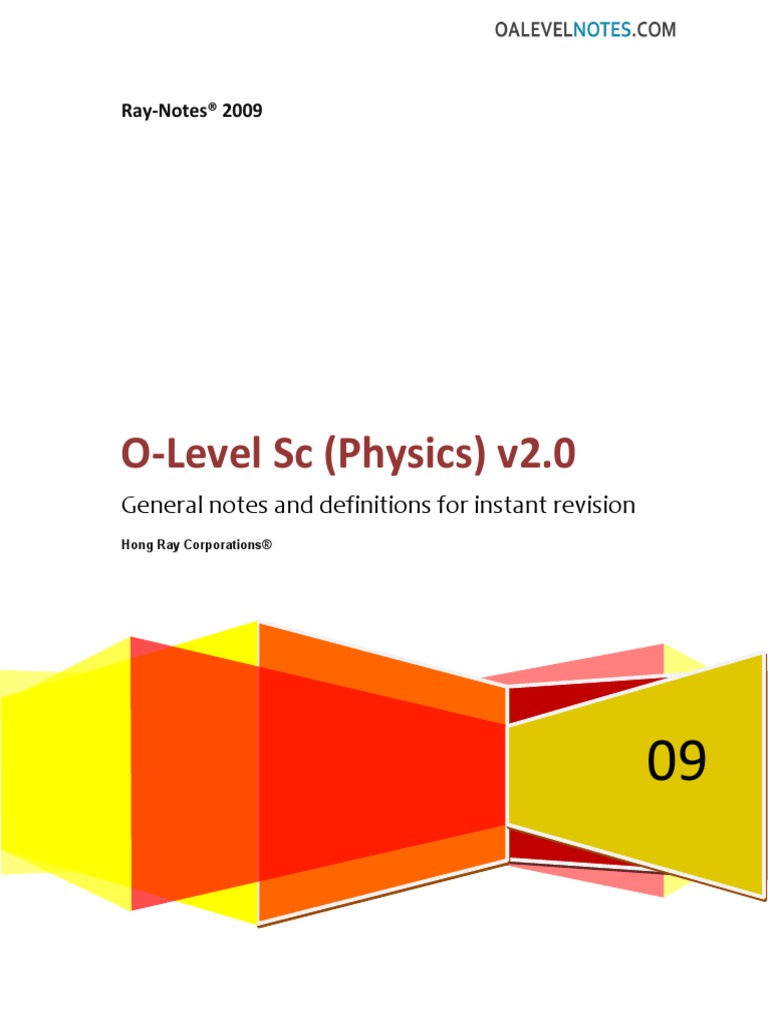 O Level SC (Physics) v2.0: General Notes and Definitions For Instant ...