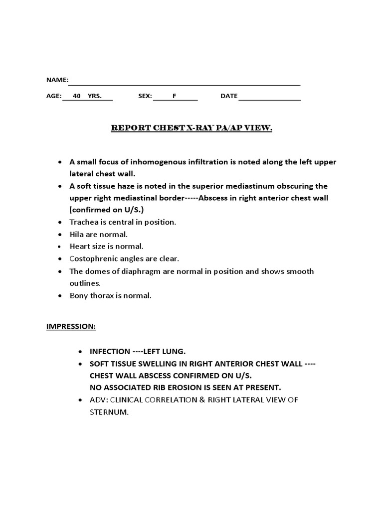 Abscess - Chest Wall | PDF