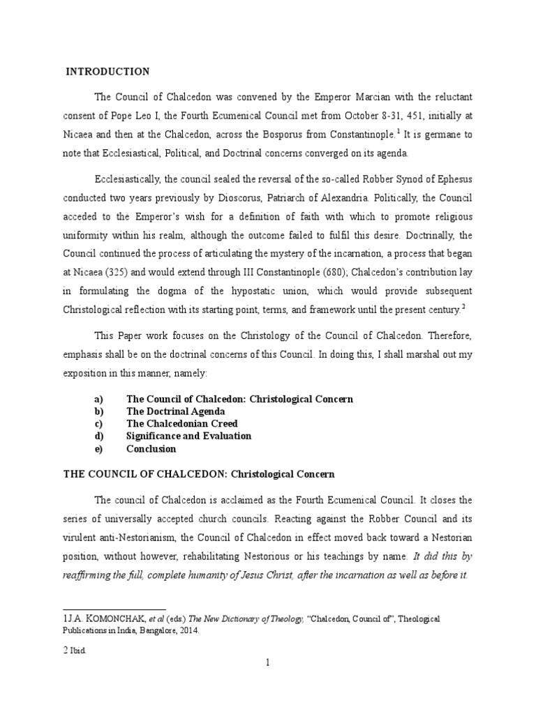 The Christology In The Council Of Chalcedon Pdf Council Of