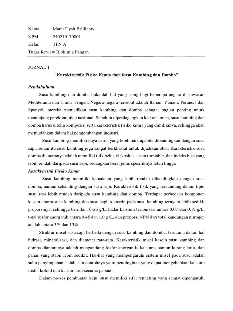 Review Jurnal Biokimia | PDF