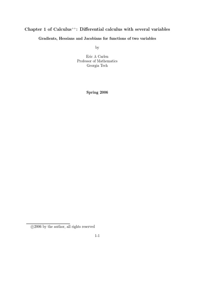 Chapter 1 of Calculus++ - Differential Calculus With Several Variables | PDF | Derivative ...