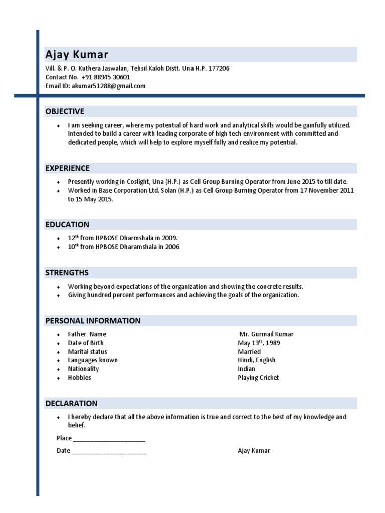 Ajay Kumar Resume | PDF