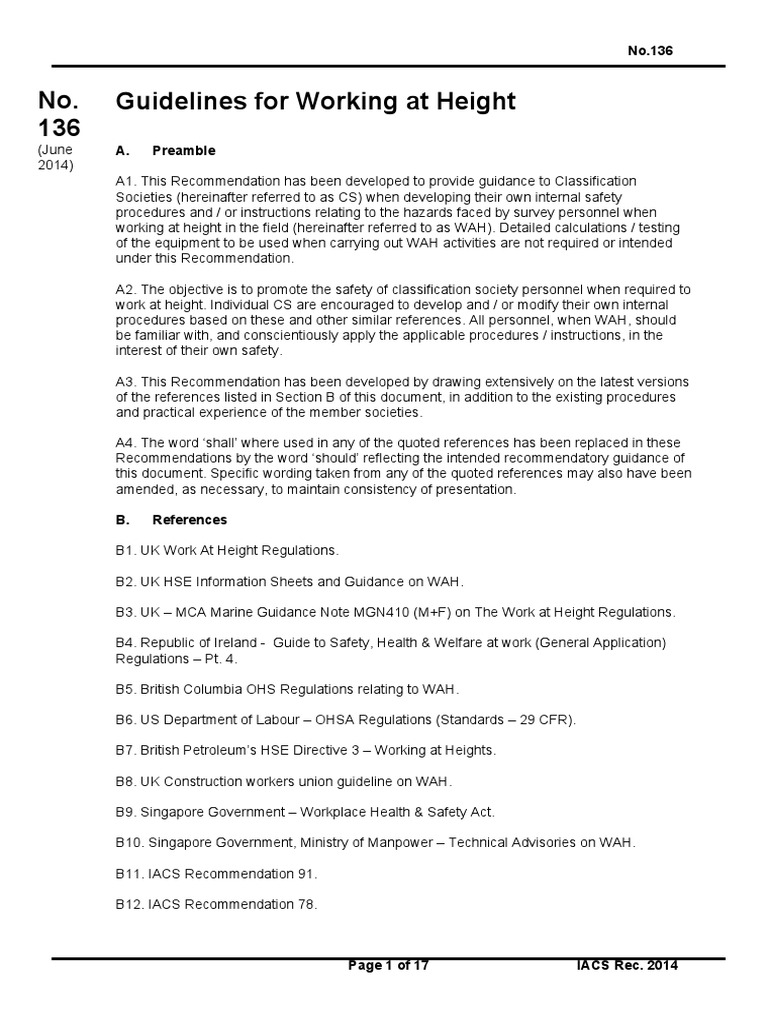 Guidelines for Working at Height Safety | PDF | Scaffolding | Crane ...