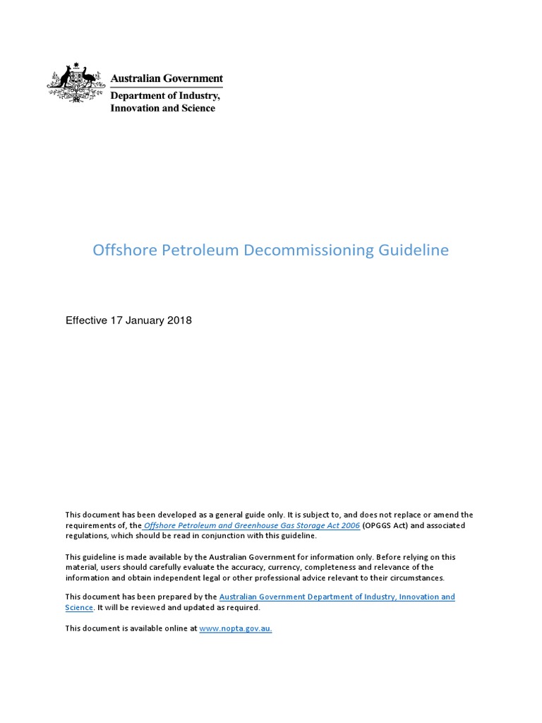 Decommissioning Guideline | PDF | Territorial Waters | Environmental Law
