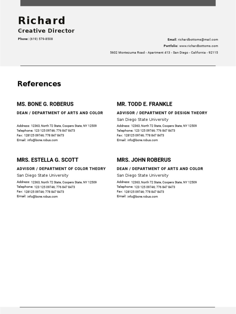 Sample Resume Reference | PDF