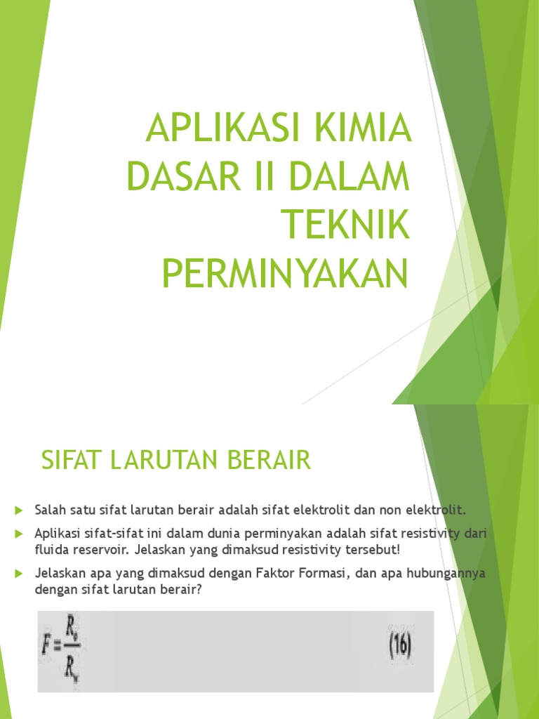 Aplikasi Kimia Dasar Dalam Teknik Perminyakan | PDF