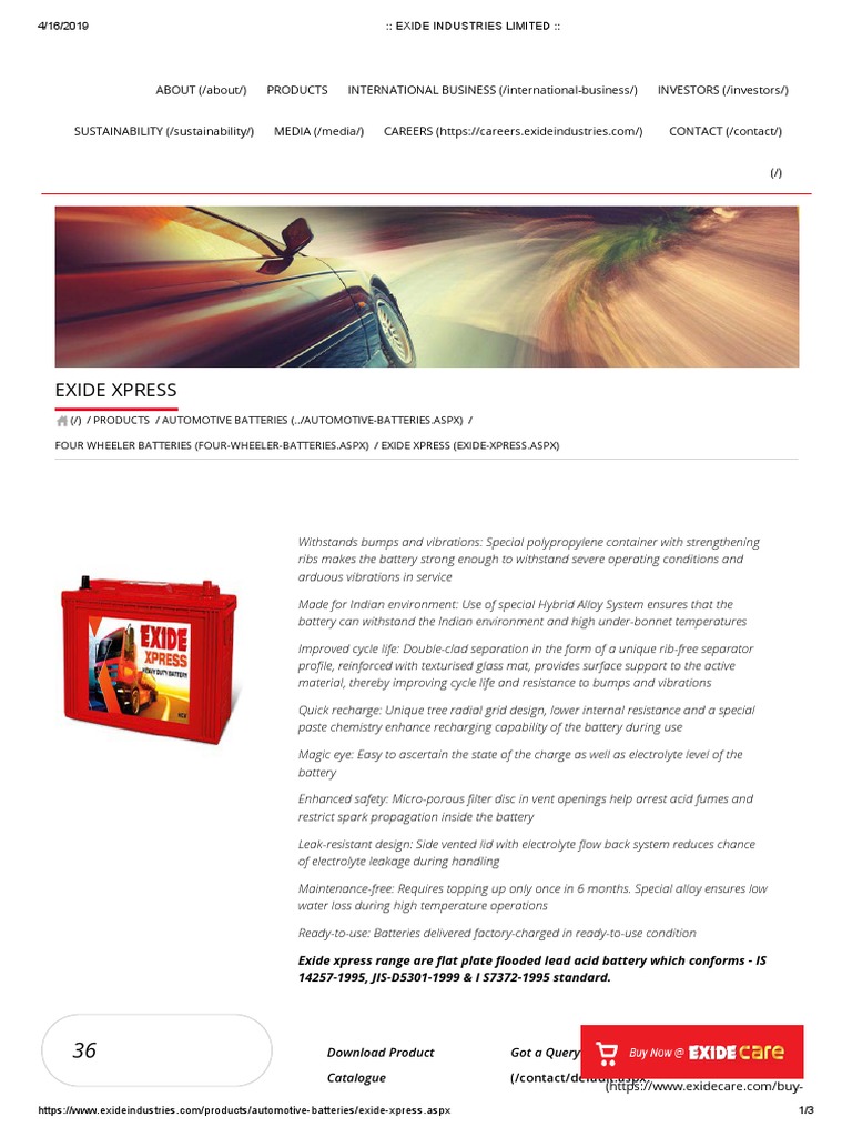 Exide Industries Limited | PDF | Energy Storage | Manufactured Goods