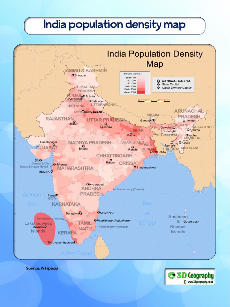 India Population Density Map | PDF | Map | Cartography