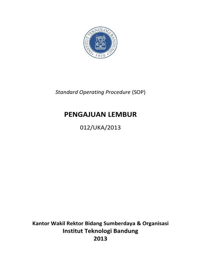 012 SOP Pengajuan Lembur | PDF