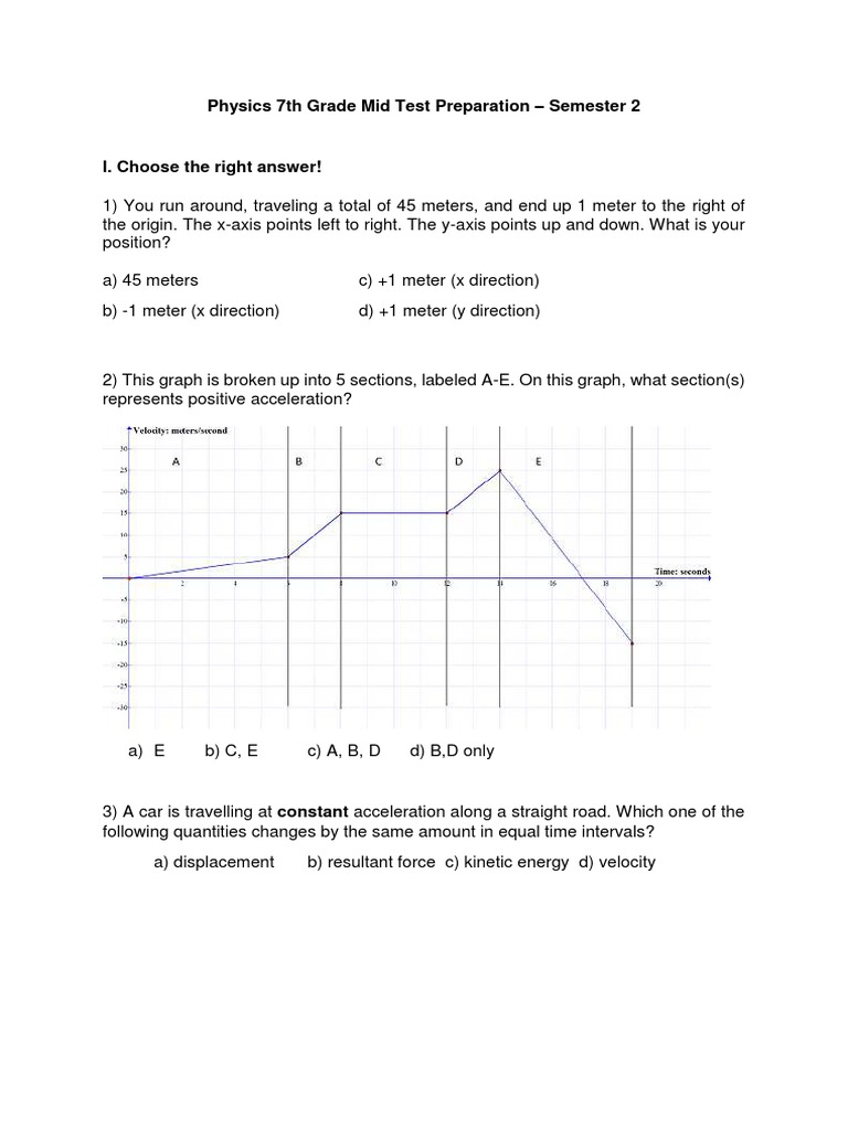 Physics 7th Grade Mid Test Preparation – Semester 2: Reviewing Key ...